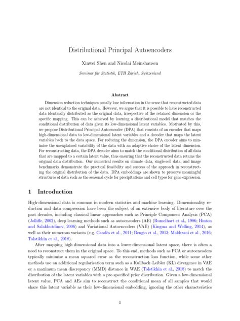 Distributional Principal Autoencoders 2024 Pdf Principal Component