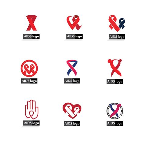 Premium Vector Hiv Aids Icon Set Logo Design Vector