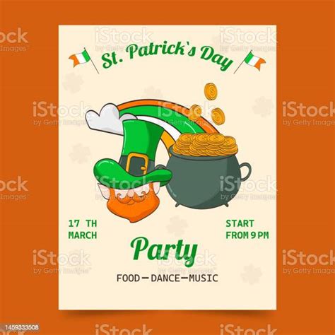 포스터 전단지 성 패트릭의 날 파티 초대장 레프러콘 무지개 황금 냄비 Film Festival에 대한 스톡 벡터 아트 및 기타 이미지 Film Festival St