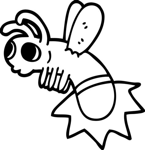 Line Drawing Cartoon Lightning Bug 12150826 Vector Art At Vecteezy