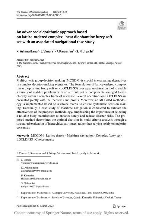 An Advanced Algorithmic Approach Based On Lattice Ordered Complex Linear Diophantine Fuzzy Soft