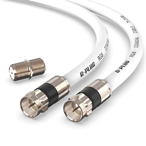 G Plug 75ft Rg6 Coaxial Cable Connectors Set High Speed Internet Broadband And Digital Tv