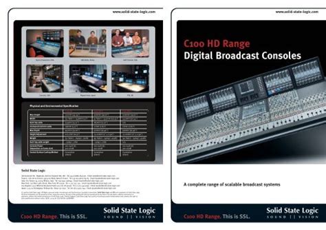 C100 Hd Range Brochure Solid State Logic