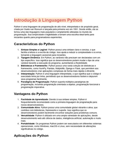 Introdução À Linguagem Python Pdf