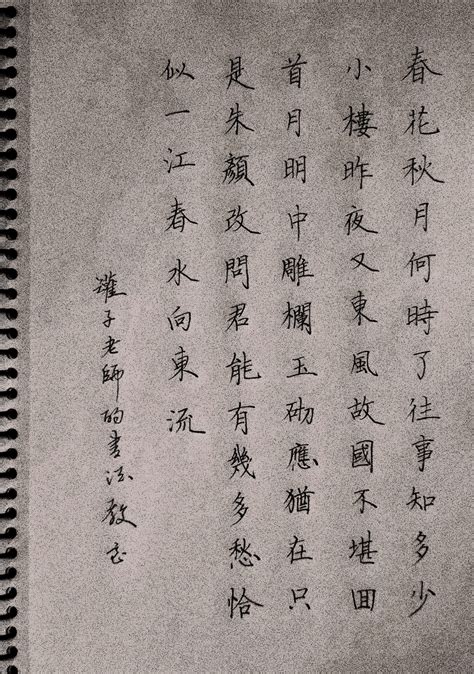 隨筆 李煜虞美人硬筆書法宋詞春花秋月何時了問君能有幾多愁恰似一江春水向東流 手寫板 Dcard
