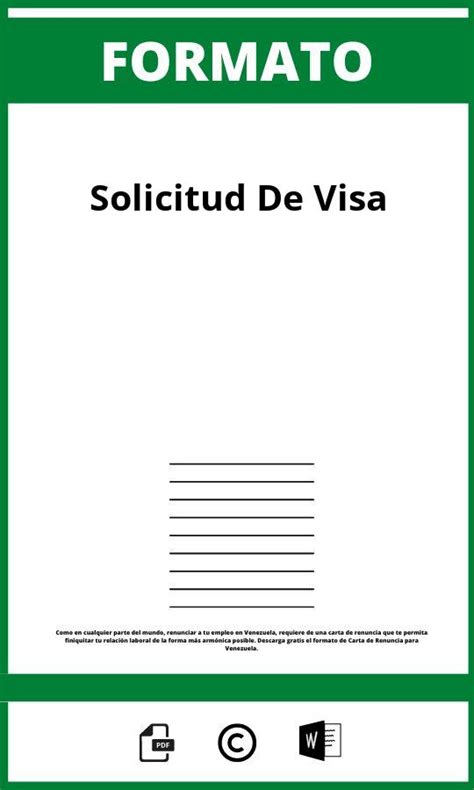 Formato De Solicitud De Visa 2026