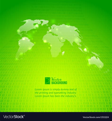 Free Abstract Binary Code Background With World Map Vector Image Nohatcc