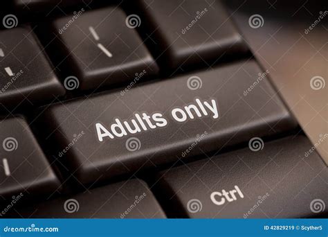 Adults Only Message On Enter Key Stock Image Image Of Parent Access 42829219
