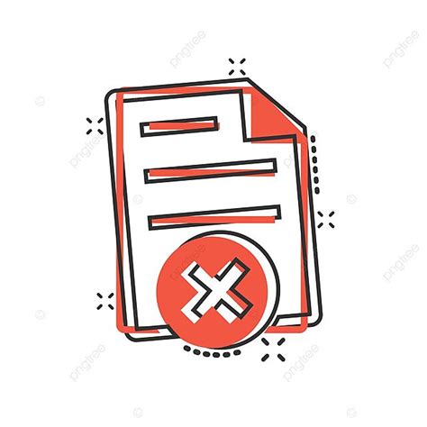 Cartoon Document Error Icon On White Background Note Risk Fail Vector
