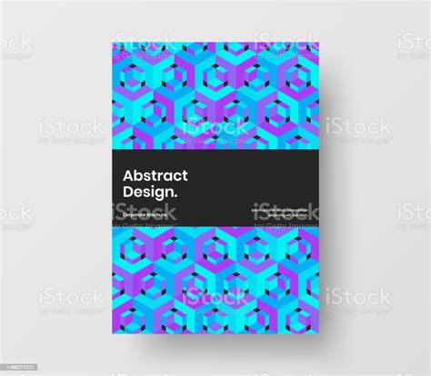크리에이 티브 모자이크 모양 회사 브로셔 템플릿입니다 고립 된 기업 정체성 A4 디자인 벡터 일러스트 레이 션입니다 0명에 대한 스톡 벡터 아트 및 기타 이미지 Istock