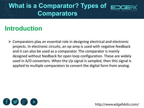 Different Types Comparators And Its Working Pptx