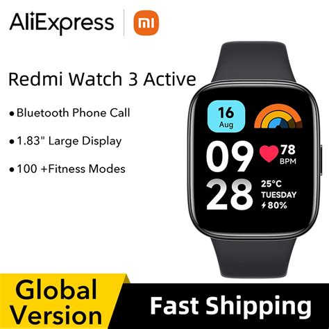 New Global Version Xiaomi Redmi Watch Active Display Bluetooth Phone Call Atm