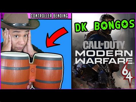man somehow plays call of duty modern warfare using dk bongos
