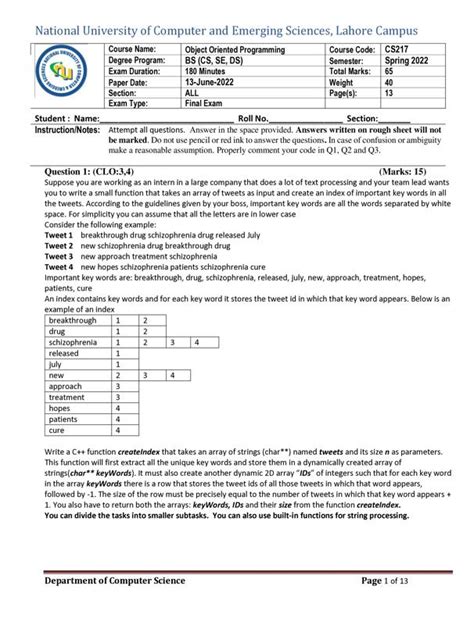 Cs 217 Final Exam Spring 2022 Solution Object Oriented Programming