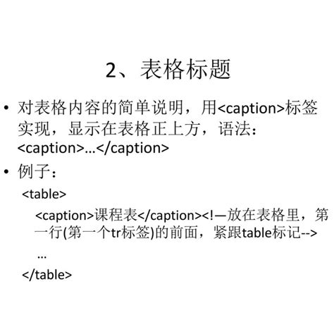 caption（标签定义表格的标题） 百度百科