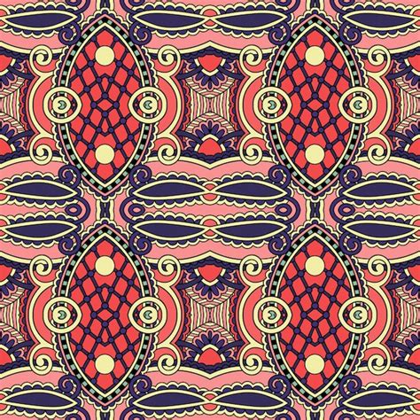 Premium Vector Geometry Vintage Floral Seamless Pattern