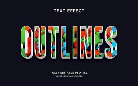 Premium Psd 3d Outline Text Effect