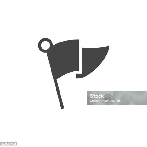 플래그 검은 색 평면 아이콘입니다 위치 Gps에 표시 여행 탐색 웹 사이트 앱 및 기타 디자인 요구에 대한 포인터를 나타내는 추상 작은 플래그 게임 Ui 그림 벡터