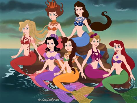 Ariel And Her Sisters Attina Alana Andrina Adella Aquata And