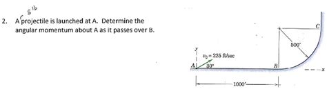 Solved A 5 Lb Projectile Is Launched At A Determine The Angular