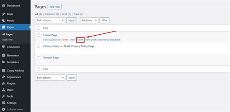 how to copy a page in wordpress