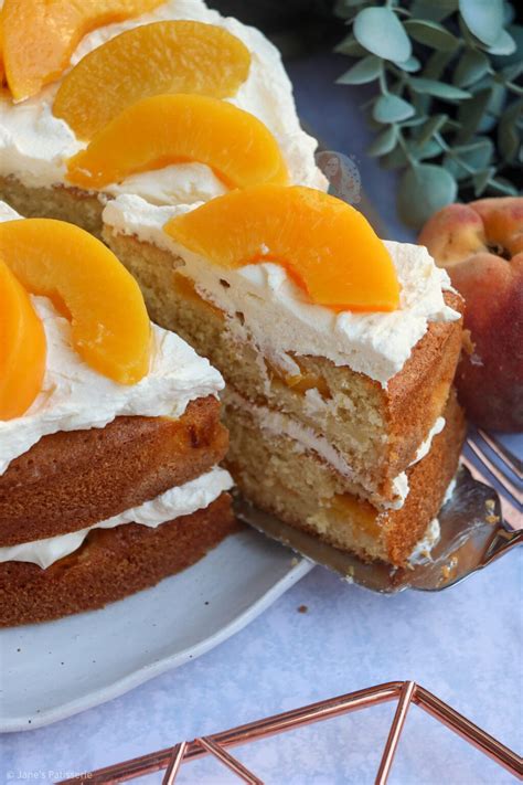 Peaches And Cream Cake Janes Patisserie