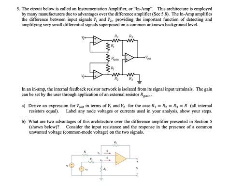 Solved 5 The Circuit Below Is Called An Instrumentation