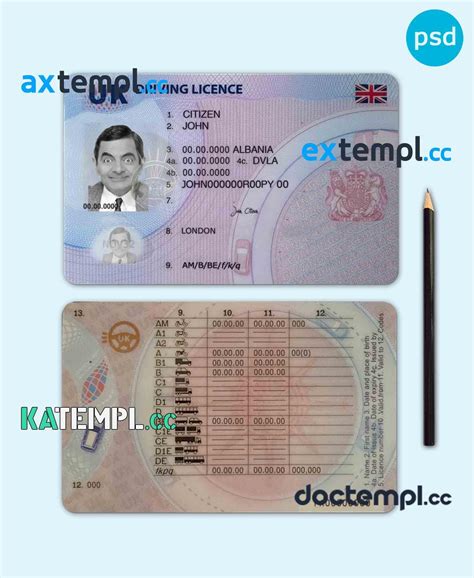 Drivers License Template Psd Free Download Fanny Printable