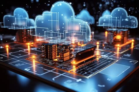 Premium Photo Visual Representation Of A Smart City With Digital Cloud Computing