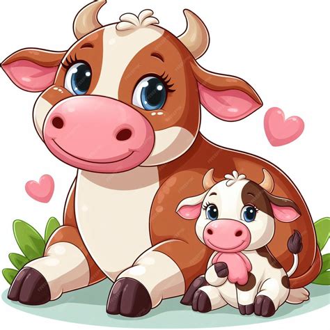 Premium Vector Cute Cattle Vector Cartoon Illustration