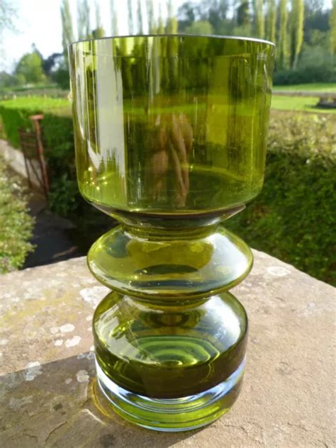 70s Cased Olive Green Hooped Glass Vase Tamara Aladin Riihimaen Lasi Riihimaki £5000 Picclick Uk