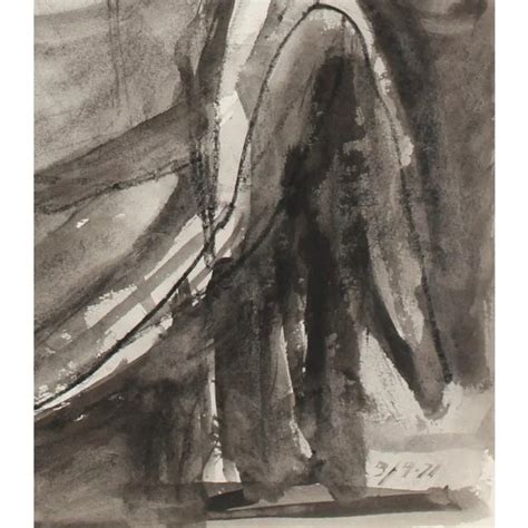 Modernist Seated Female Nude Model 1971 Charcoal And Ink Chairish