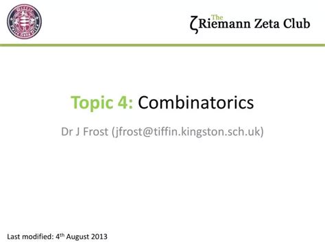 Ppt Topic 4 Combinatorics Powerpoint Presentation Free Download Id1636605