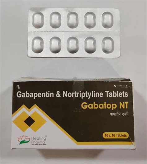 110mg Gabatop Nt Gabapentin And Nortriptyline Tablet Strength 100 Mg