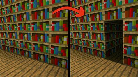 Как построить СЕКРЕТНЫЙ ВХОД В КНИЖНЫХ ПОЛКАХ в МАЙНКРАФТ Youtube