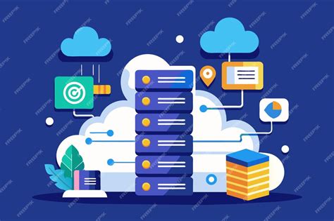 premium vector a colorful illustration depicting cloud computing with multiple servers network