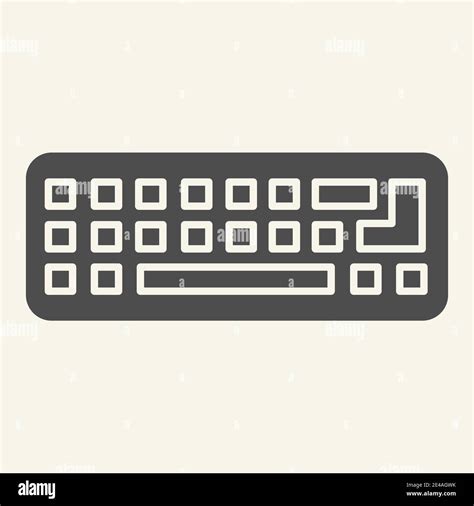 Keyboard Solid Icon Computer Keypad Vector Illustration Isolated On White Pc Key Glyph Style