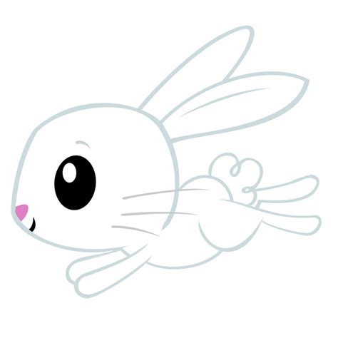 A Cartoon Bunny Flying Through The Air With Its Eyes Wide Open And Ears Wide Out