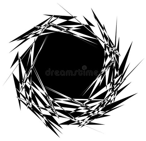 Rough Edgy Textured Geometric Element Abstract Black And White Stock Vector Illustration Of