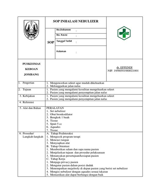Sop Inhalasi Nebulizer Pdf