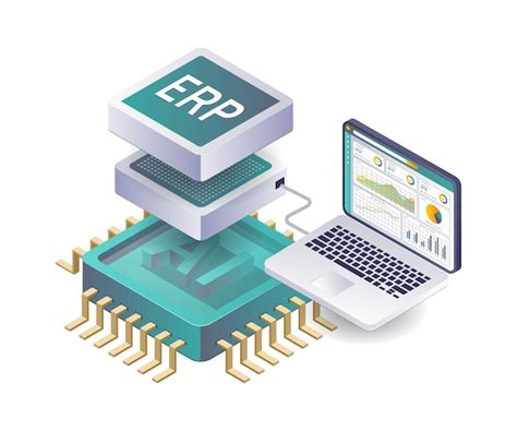 Premium Vector Artificial Intelligence In Erp Systems With Computer Technology