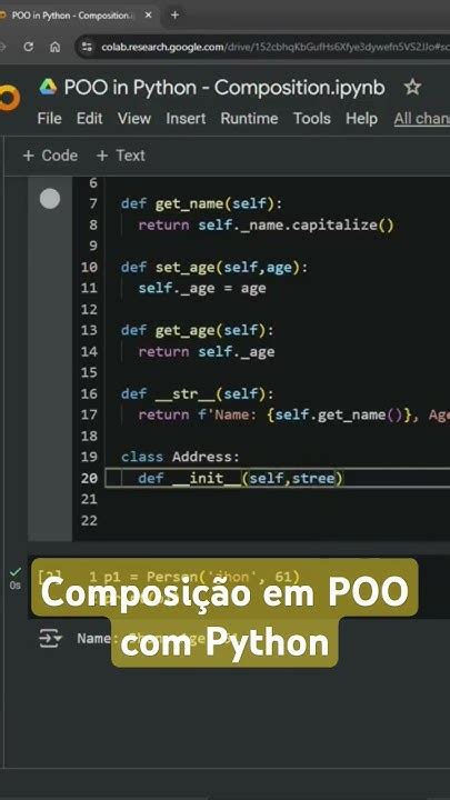 composição em poo com python python pythonoop dev shortvideo shortsvideo shorts short