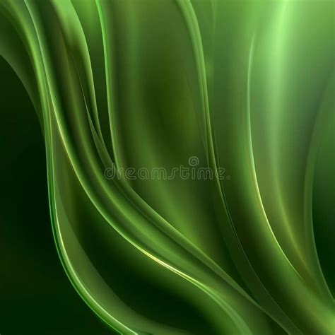 Abstract Green Background With Smooth Lines And Curves Creating An Elegant And Modern Design