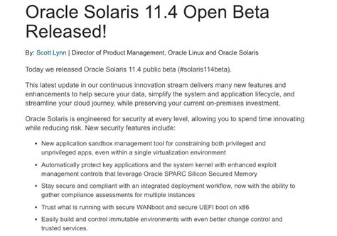 Oracle Solaris 114パブリックベータが公開 Gnome 3やuefiセキュアブートをサポート ソフトアンテナ