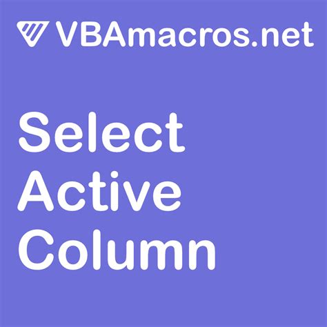 Excel Select Active Column