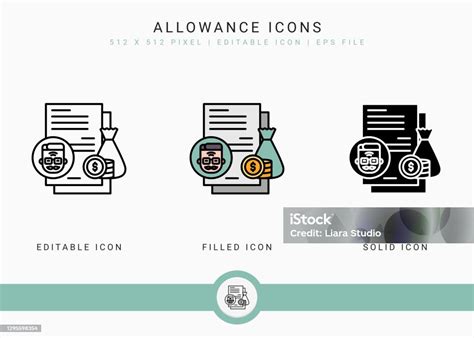 허용 허용 아이콘은 아이콘 라인 스타일로 벡터 그림을 설정합니다 연금 기금 계획 개념 개념에 대한 스톡 벡터 아트 및 기타 이미지 개념 개념과 주제 그래픽 사용자