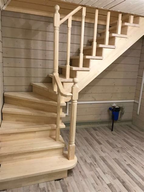 Деревянная г образная лестница из сосны