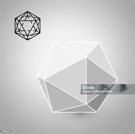 정이십면체는 기하학적 인 인물 이다 Hipster 패션 미니 멀 디자인입니다 영화 단단한 몸입니다 정이십면체 플랫 디자인 벡터