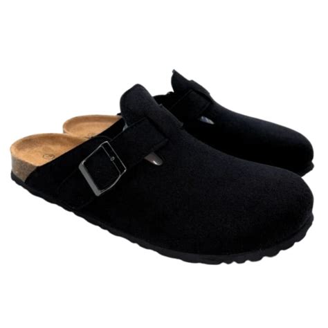 Beranmey Unisex Suede Clogs And Mules Stylish Backless Shoes With Arch
