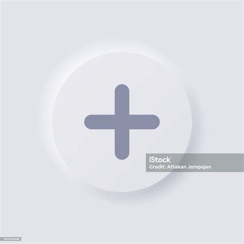 더하기 기호 아이콘 웹 디자인 응용 프로그램 Ui 등을 위한 White Neumorphism 소프트 Ui 디자인 버튼 벡터 3